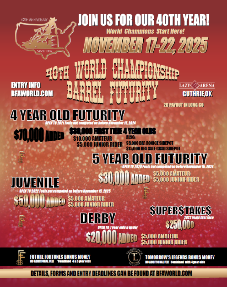 2025 Approved Events – Barrel Futurities of America